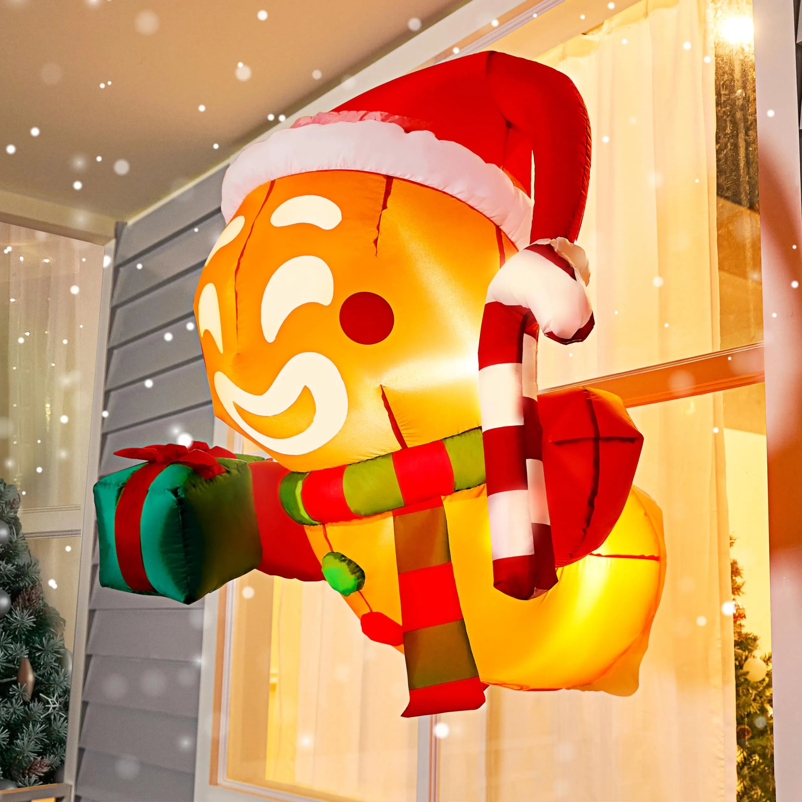 3.5ft Christmas Inflatable Gingerbread Man Broke Out from Window – JOIEDOMI