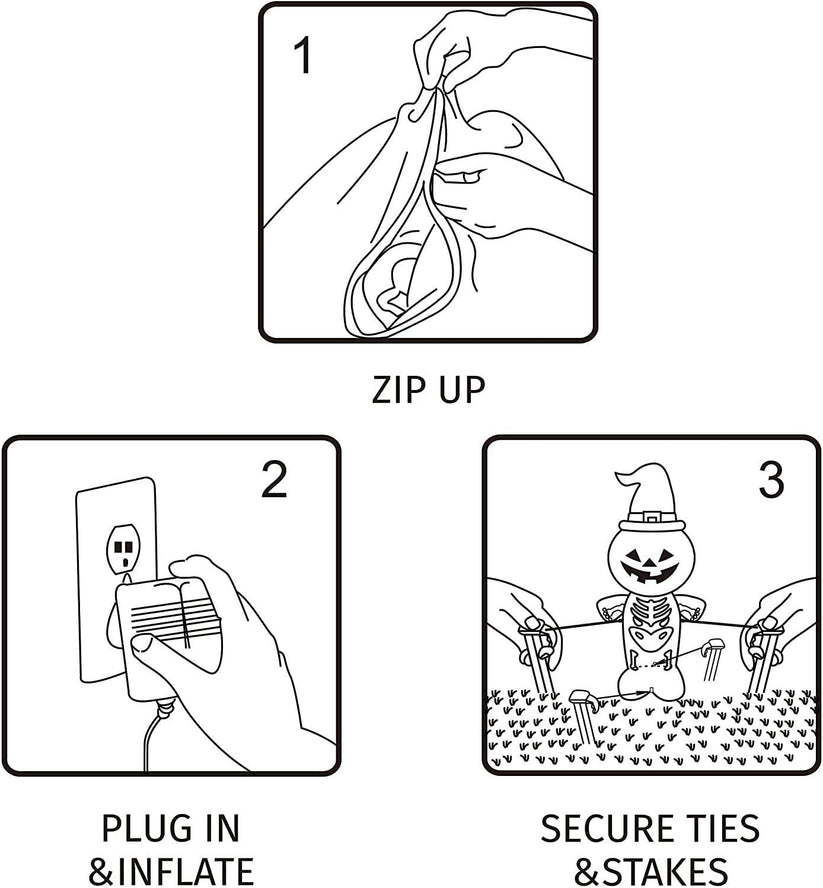 10 Ft Long Halloween Inflatables Carriage Outdoor Decorations with ...