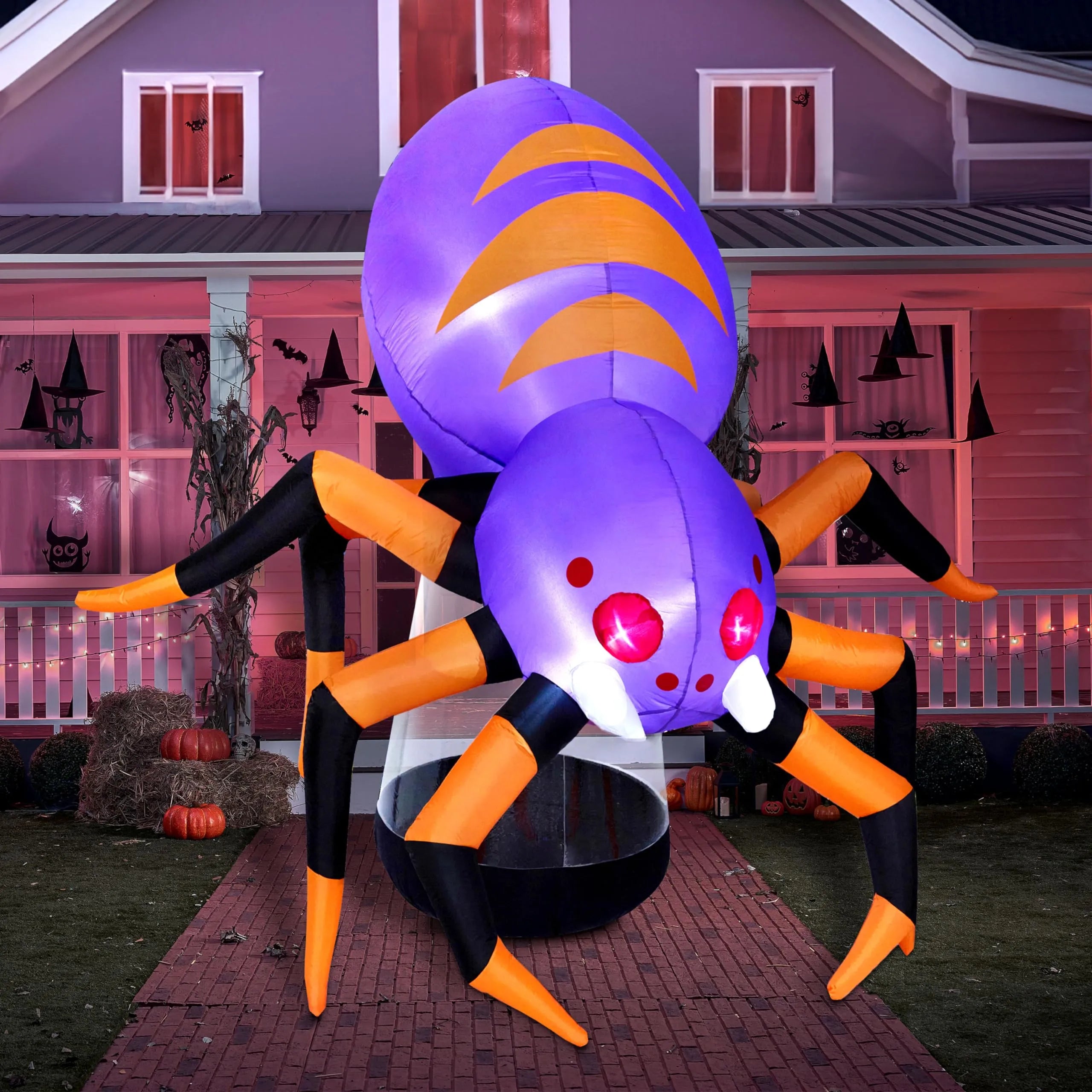 8ft Floating Spider with Creepy Legs LED Halloween Inflatable – JOIEDOMI