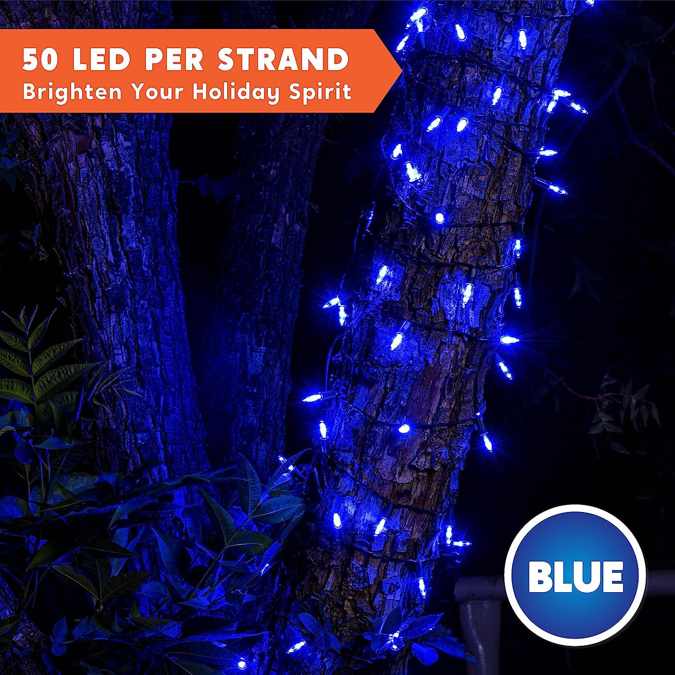 50 Blue LED Green Wire String Lights – JOIEDOMI
