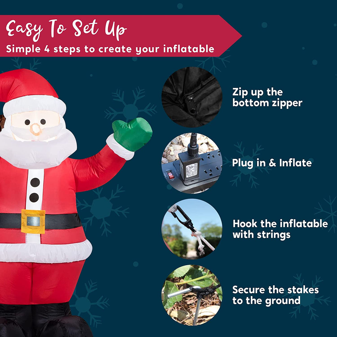 Large Waving Santa Claus Inflatable (6 ft) – Joiedomi