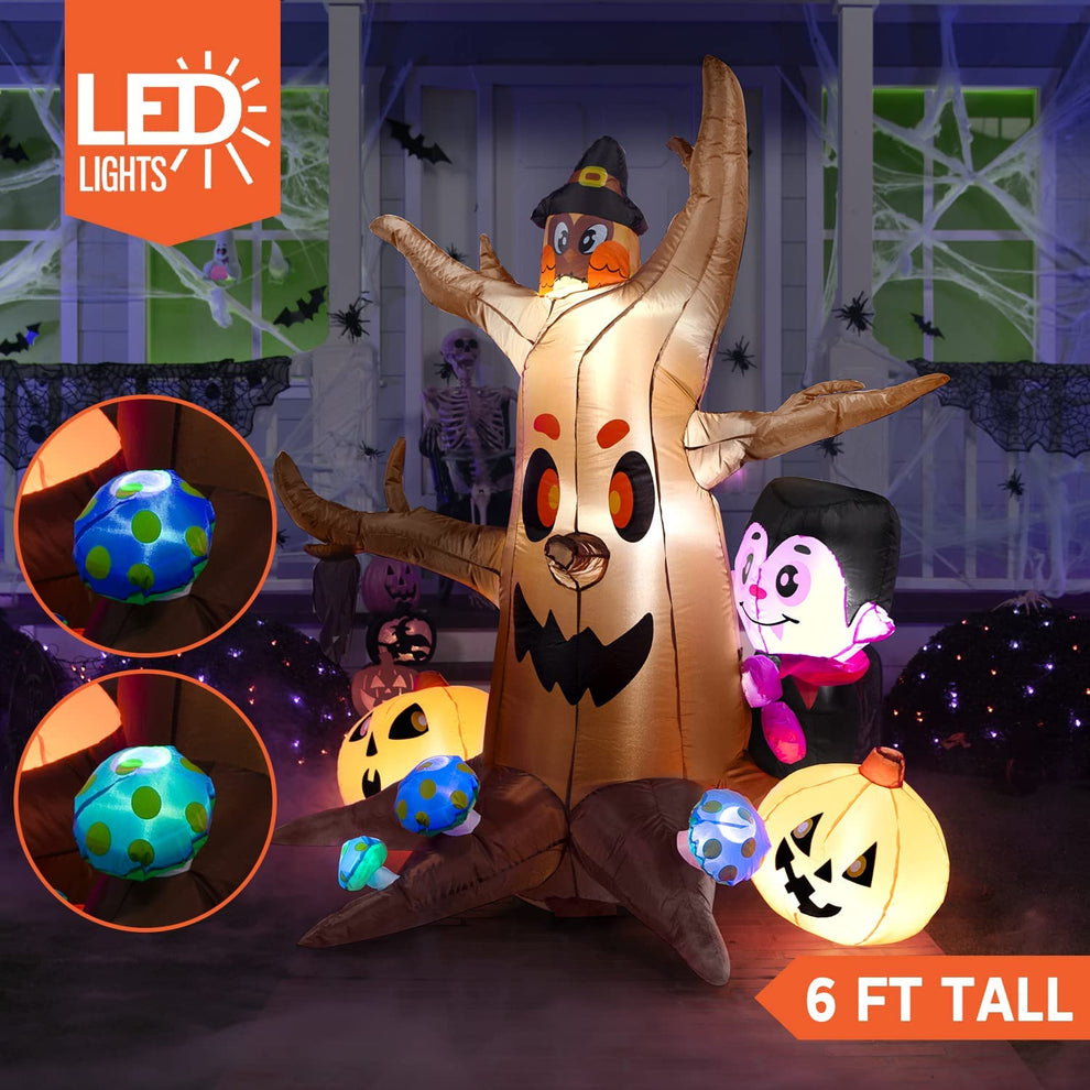 LARGE SCARY TREE WITH COLORFUL MUSHROOMS INFLATABLE – JOIEDOMI