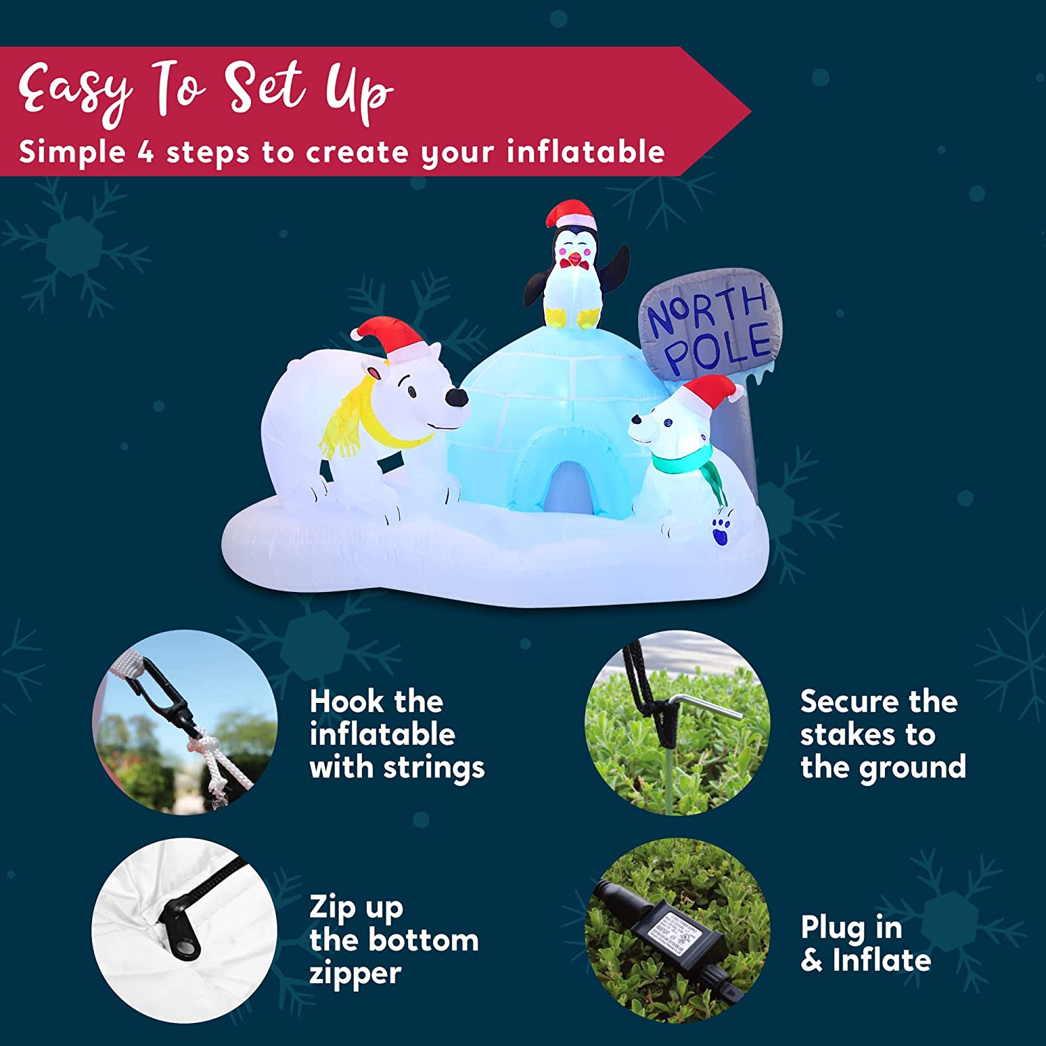 JOIEDOMI | LARGE NORTH POLE INFLATABLE (6 FT) – Joiedomi