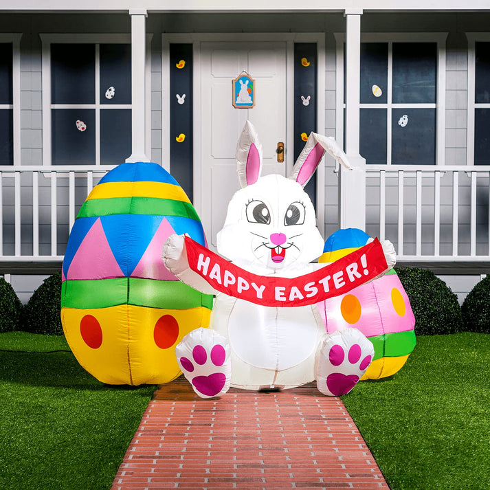 6ft LED Easter Egg and Bunny Inflatable Decoration – JOIEDOMI