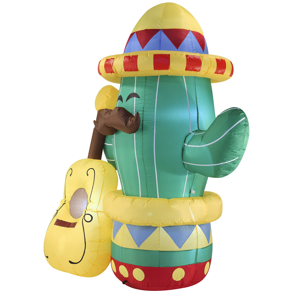Large Inflatable Decoration Cinco De Mayo Cactus Guitar (6 ft)- JOIEDOMI