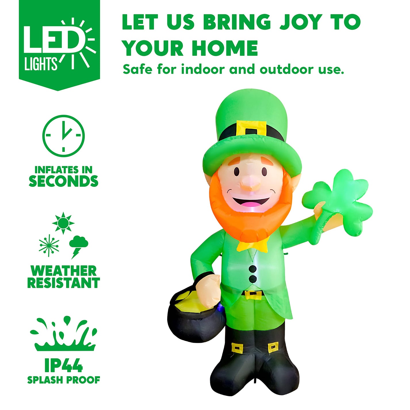 Large St. Patrick's Standing Leprechaun Inflatable (6 ft) – JOIEDOMI