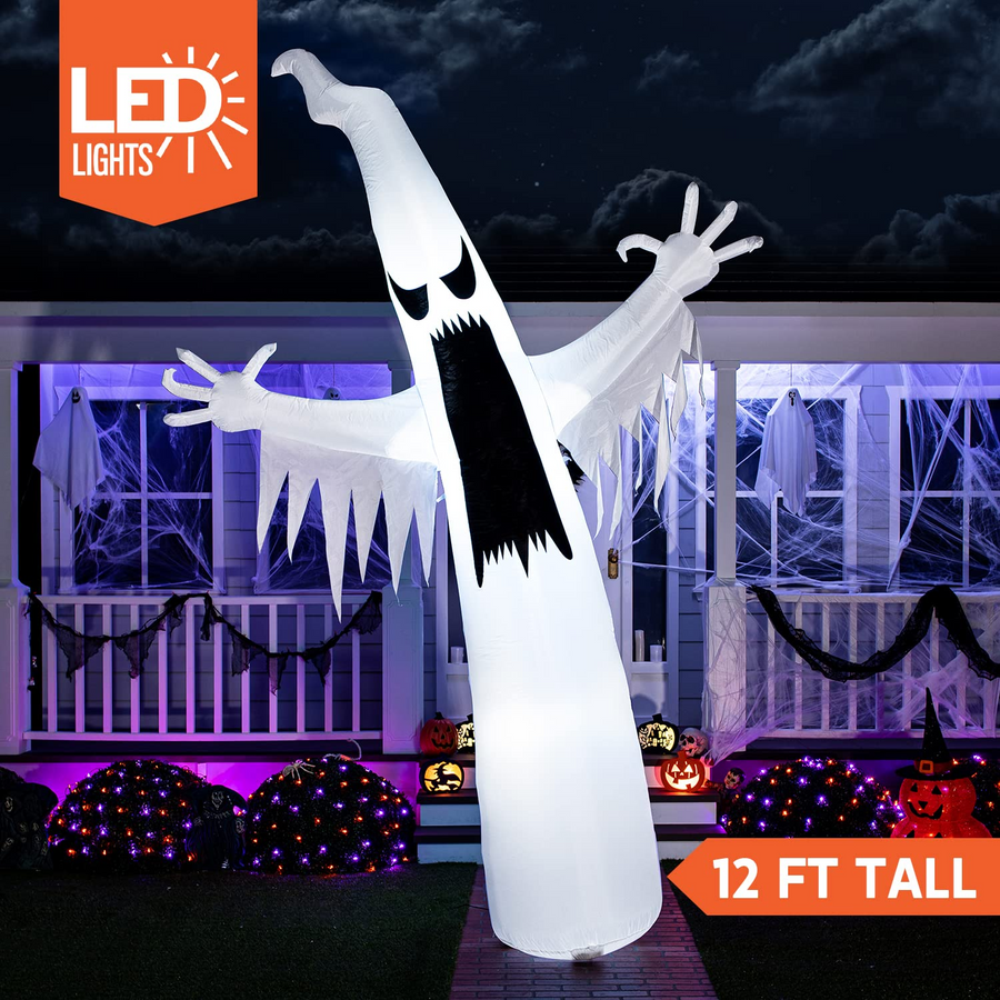 Halloween Giant Towering Spooky Ghost Inflatable (12 ft) – Joiedomi