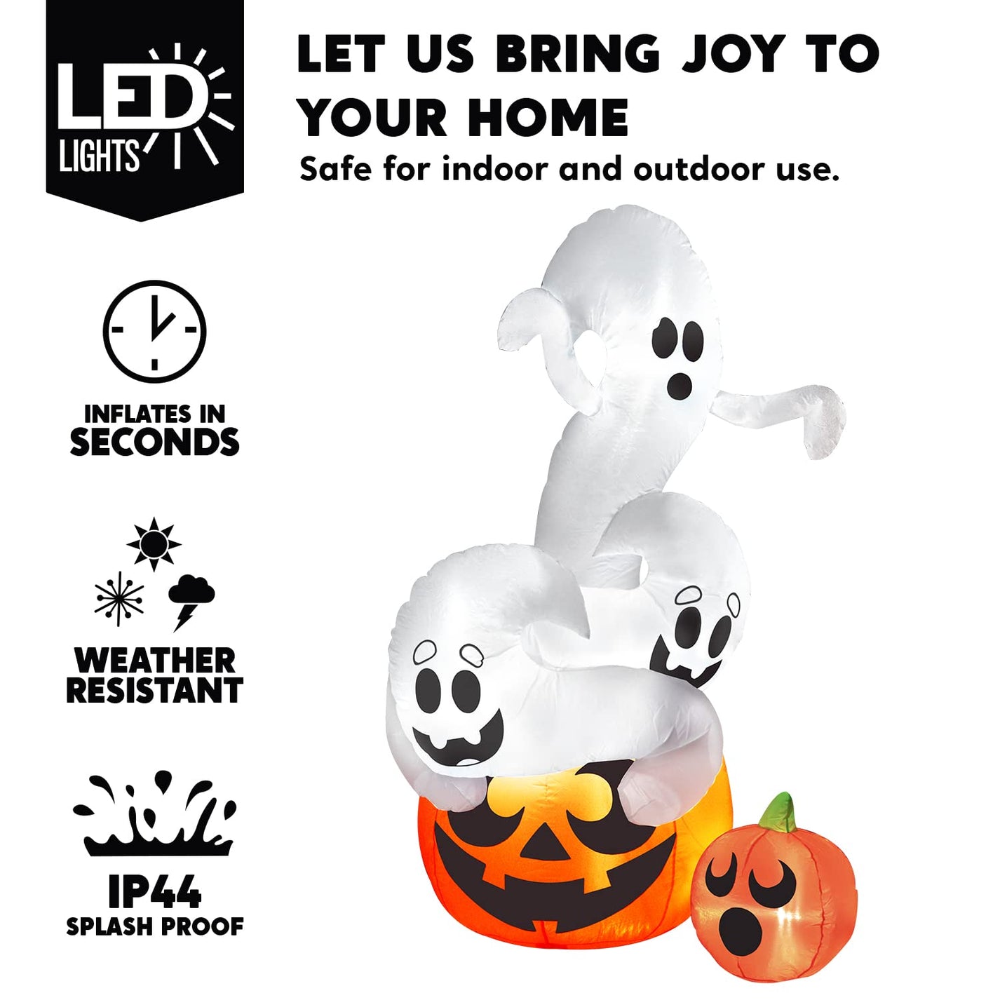 HALLOWEEN TWISTING GHOSTS ON A PUMPKIN INFLATABLE – JOIEDOMI
