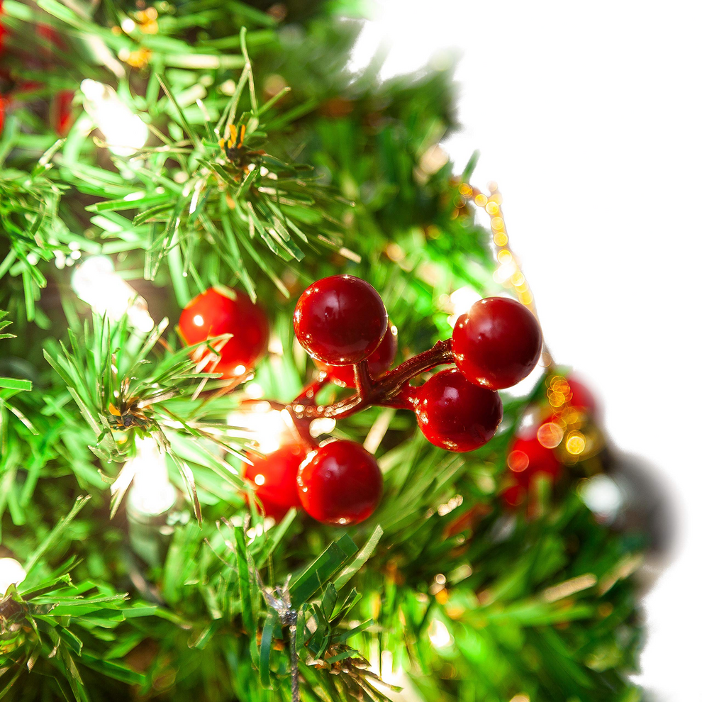 23in Prelit Table-top Christmas tree with DIY Kits (Red) – JOIEDOMI