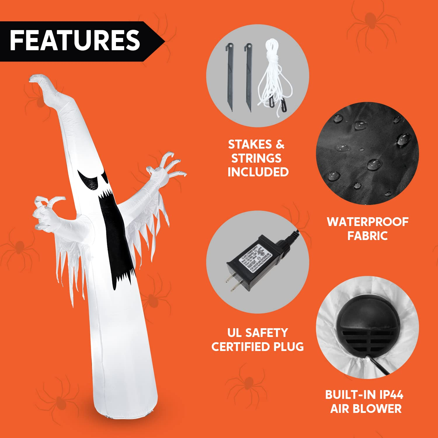 Halloween Giant Towering Spooky Ghost Inflatable (12 ft) – Joiedomi