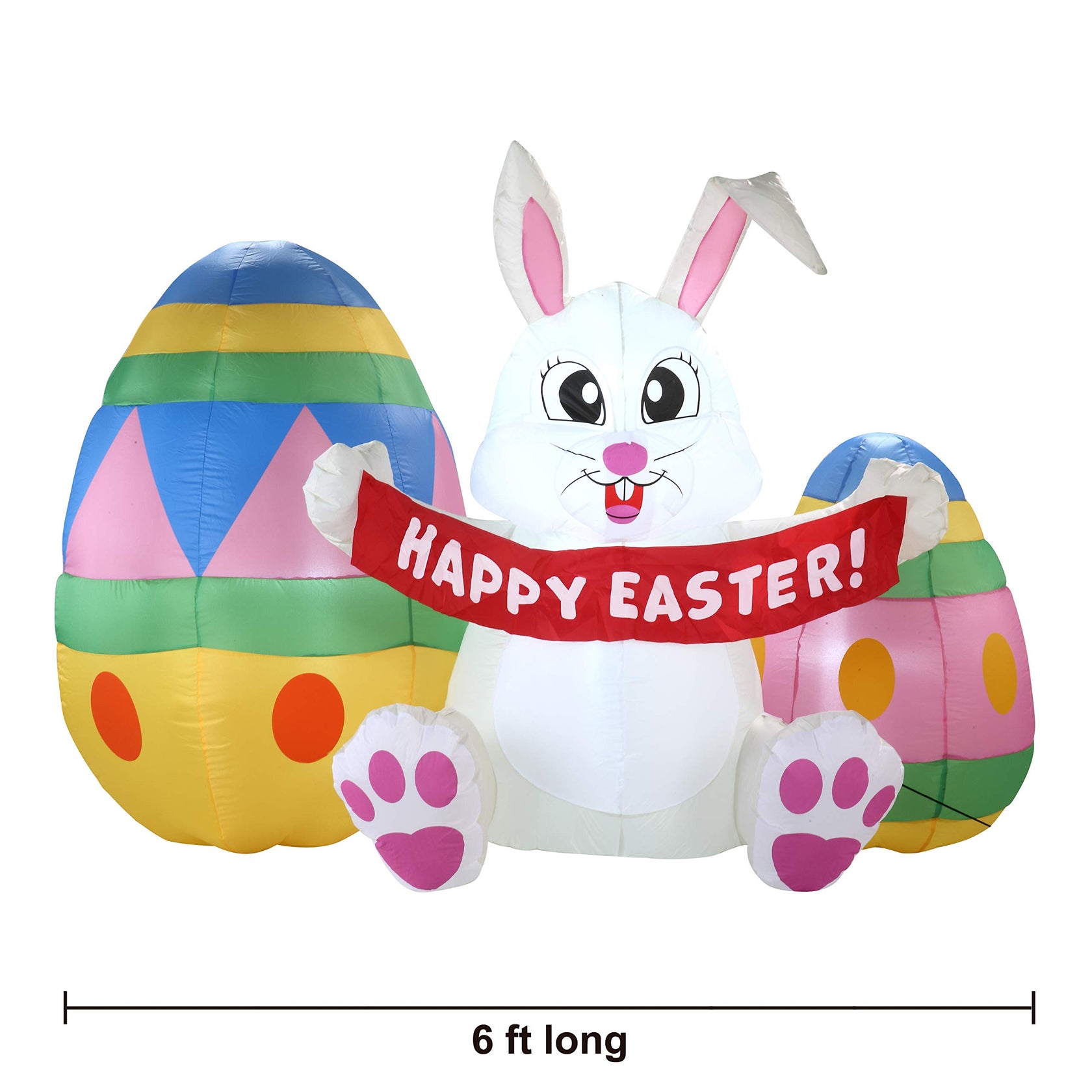 6ft LED Easter Egg and Bunny Inflatable Decoration – JOIEDOMI